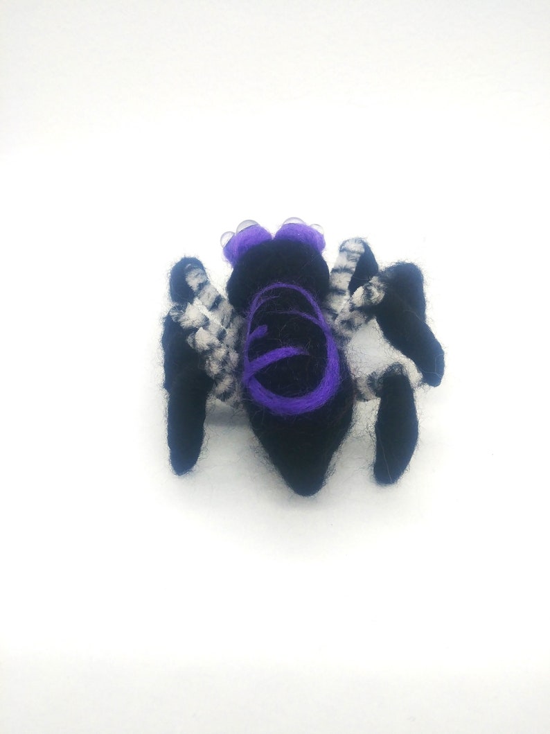 Black Purple Felted Needle Spider - Etsy