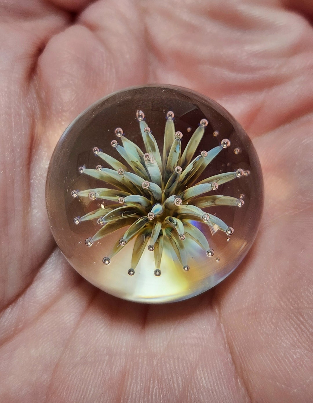 Blown Glass Marble, Air Trap Implosion Marble, Handmade Marble, Art ...