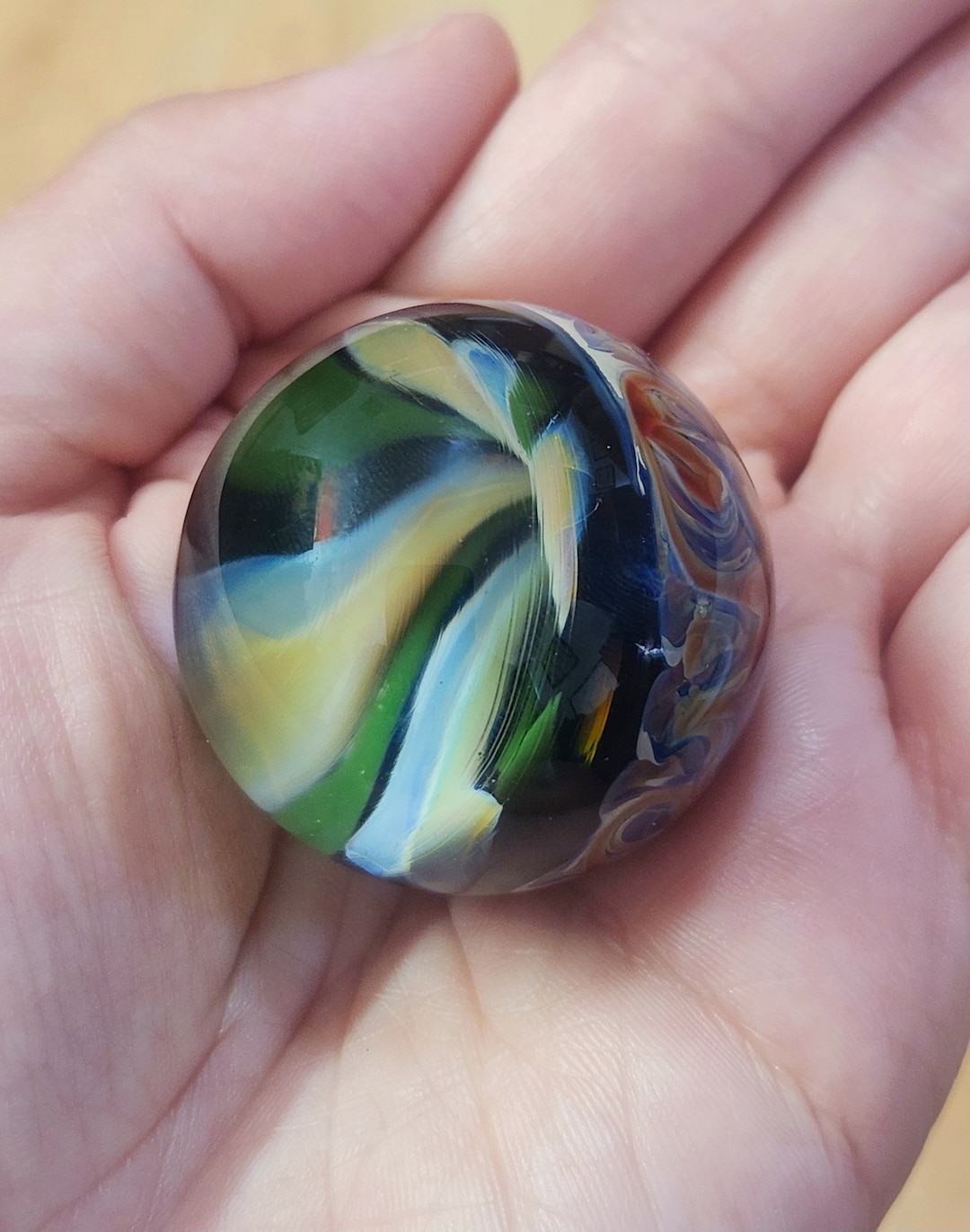 Vortex Mushroom Marble, 1 5/8 Inch, Glass Marble, Handmade Marble ...