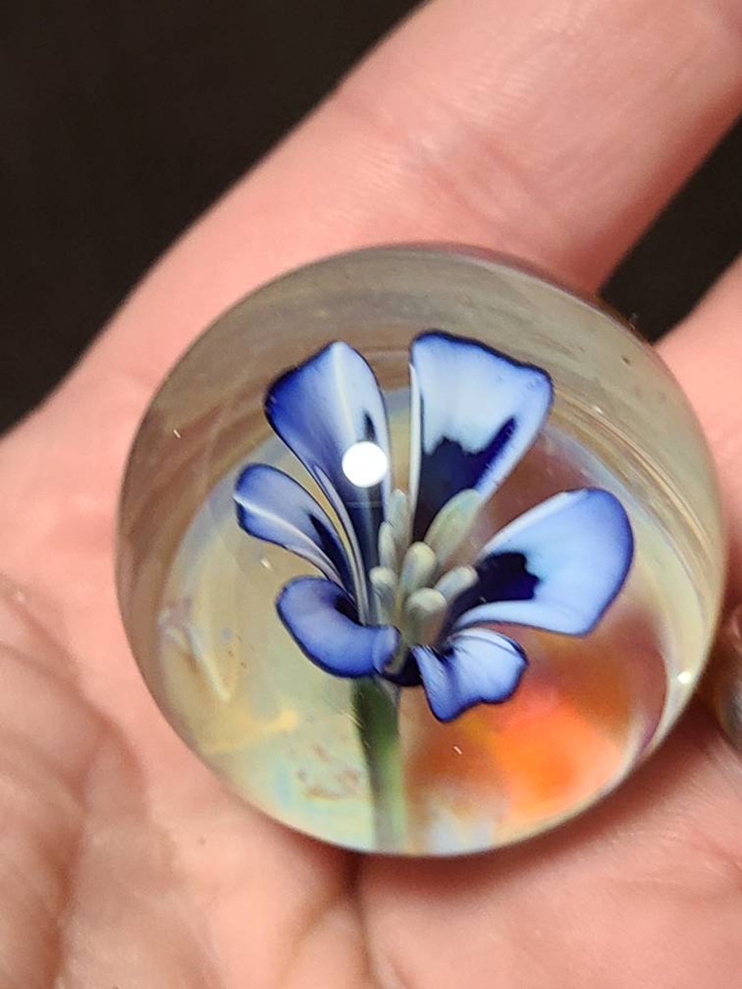 Flower Implosion Marble Amber Purple Background - Etsy