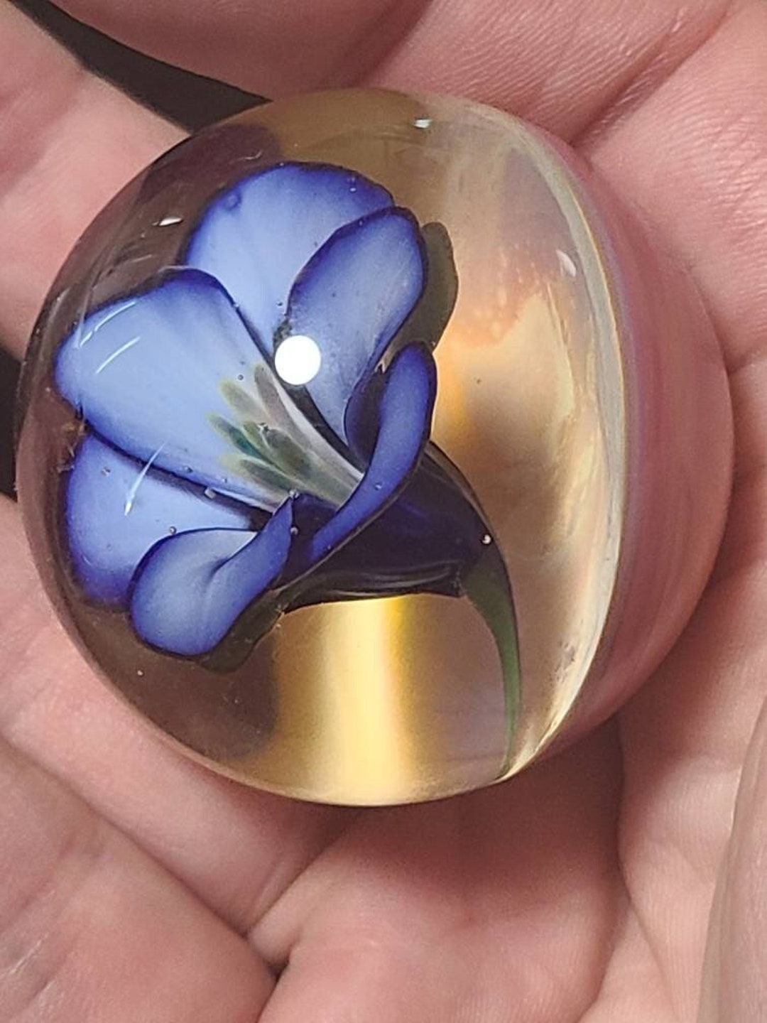 Glass Flower Marble, Blown Glass Marble, Handmade Marble, Art Glass ...