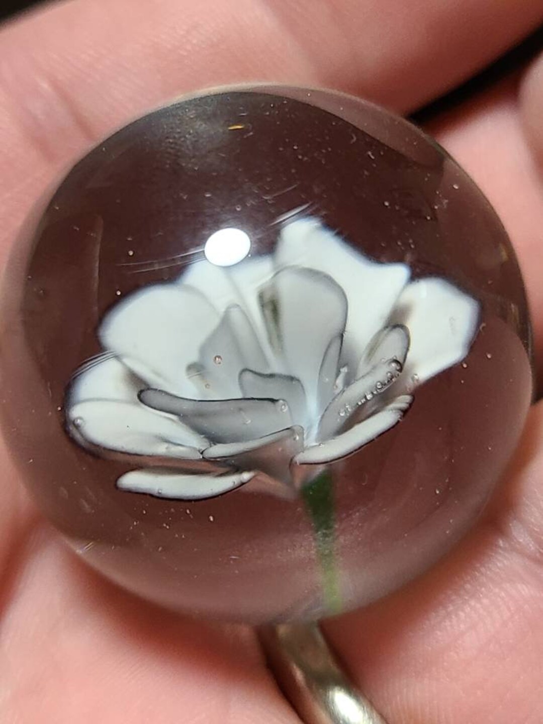 Black and White Flower Marble Rose Marble Glass Marble Art - Etsy