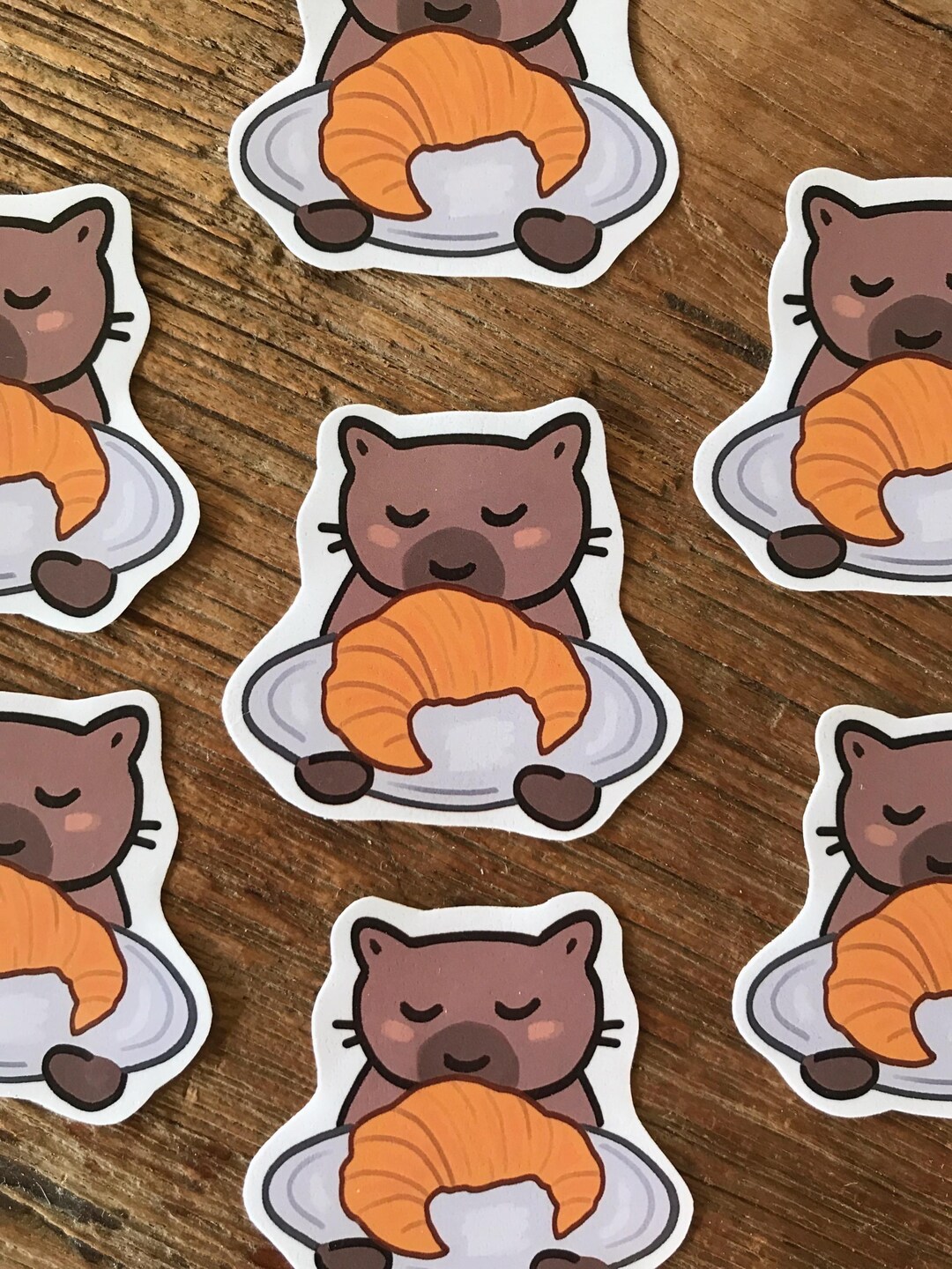 Capybara and Croissant // Emotional Support Sticker Glänzendes Vinyl - Etsy