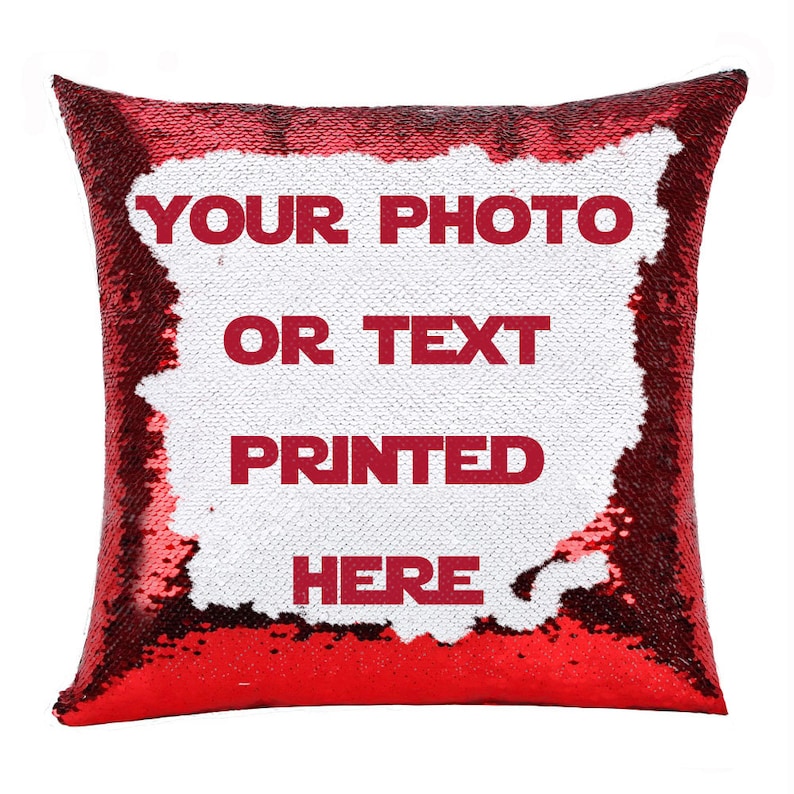 Custom Photo/text Pillow| Personalized Sequin Pillow | Magic Pillow ...