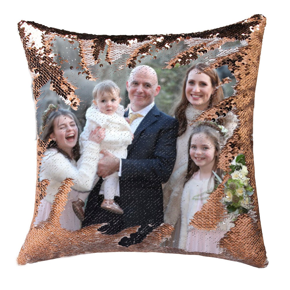 Custom Photo/text Pillow Personalized Sequin Pillow Magic | Etsy