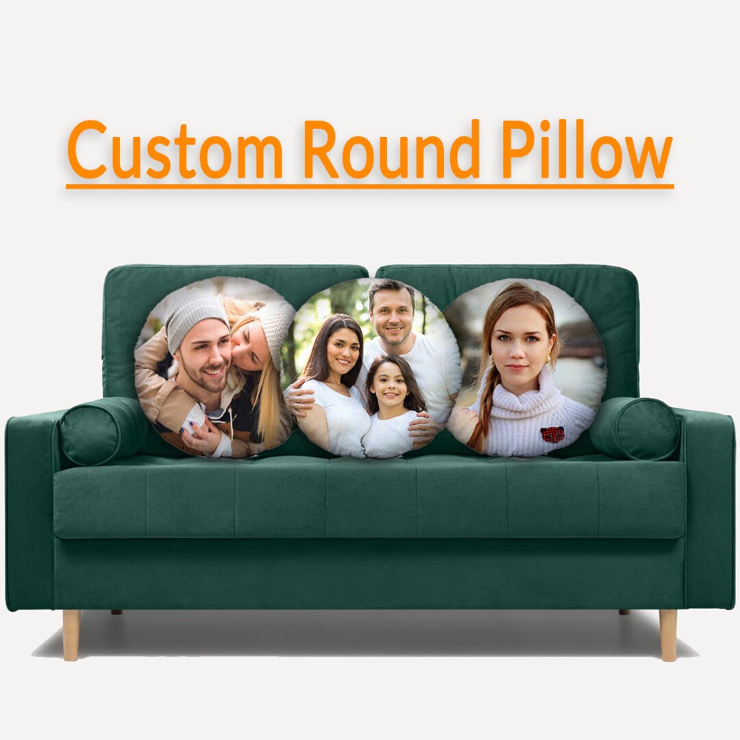 Personalized Large Circular Pillow, Custom Decor Round Couch Chair Sofa ...