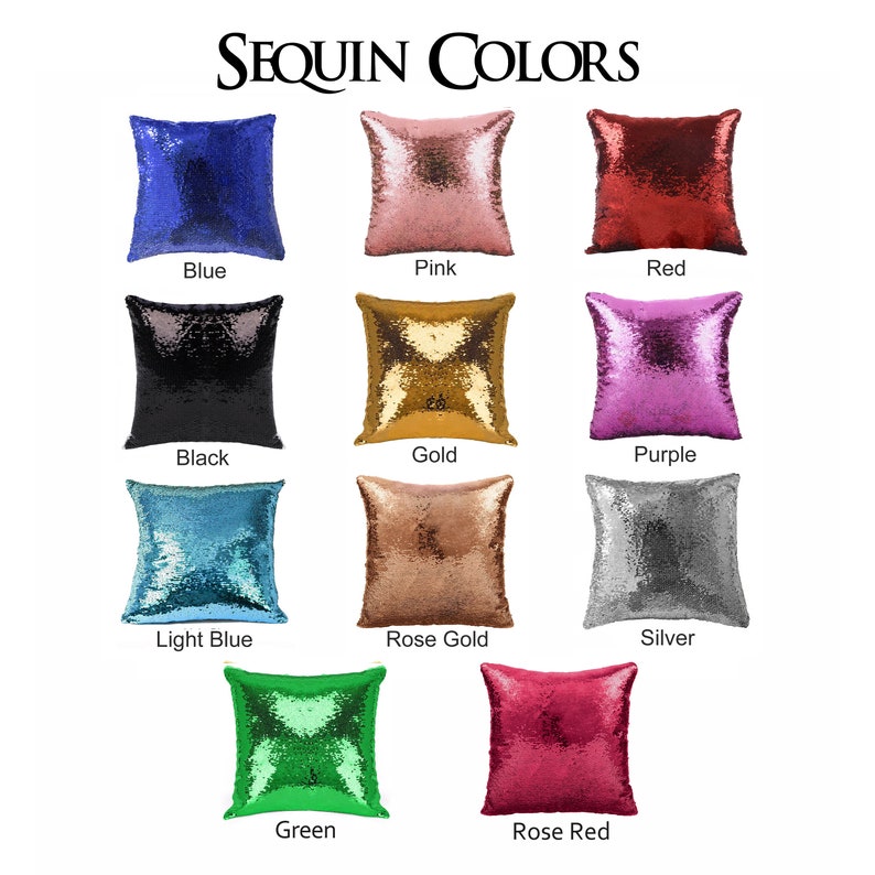 Custom Double-sided Sequined Pillow, Personalized 2 Sides Photo Sequin ...