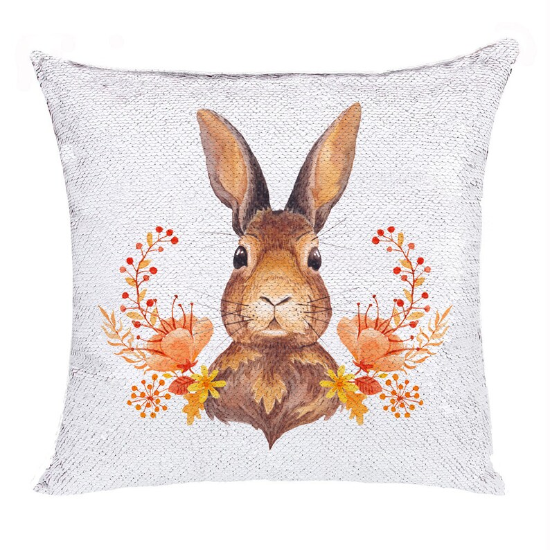 Rabbit Bed Pillow Cute Rabbit Square Throw Pillow Bunny - Etsy