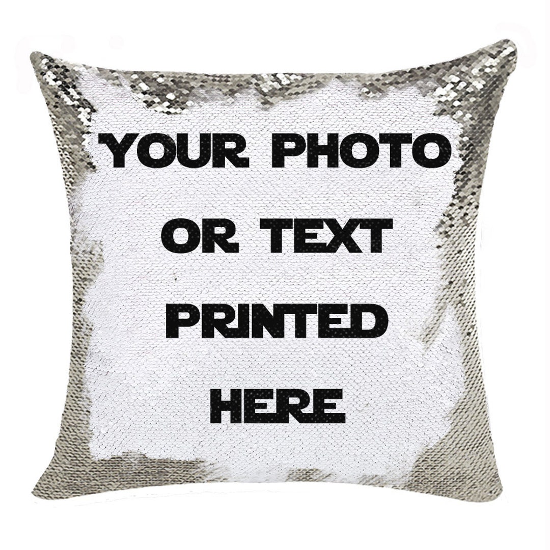 Customize Sequin Pillow in Bulk | Personalized Photo/text/name Pillow ...