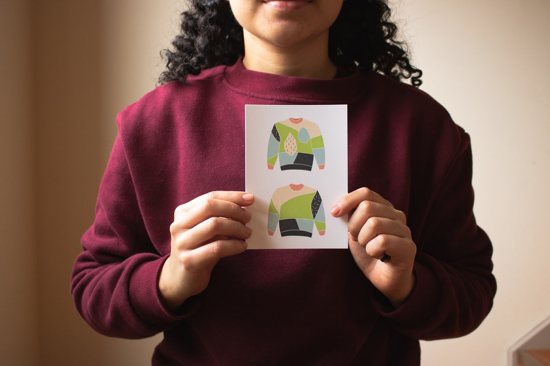 Sweater Weather Card - Sweater Postcard, Winter Postcard, Sweater ...