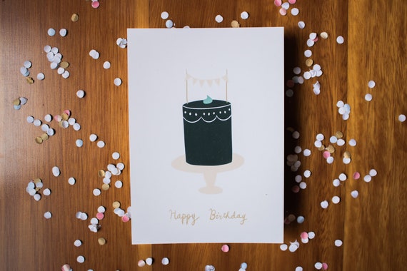 Happy Birthday Card Birthday Postcard Birthday Card - Etsy