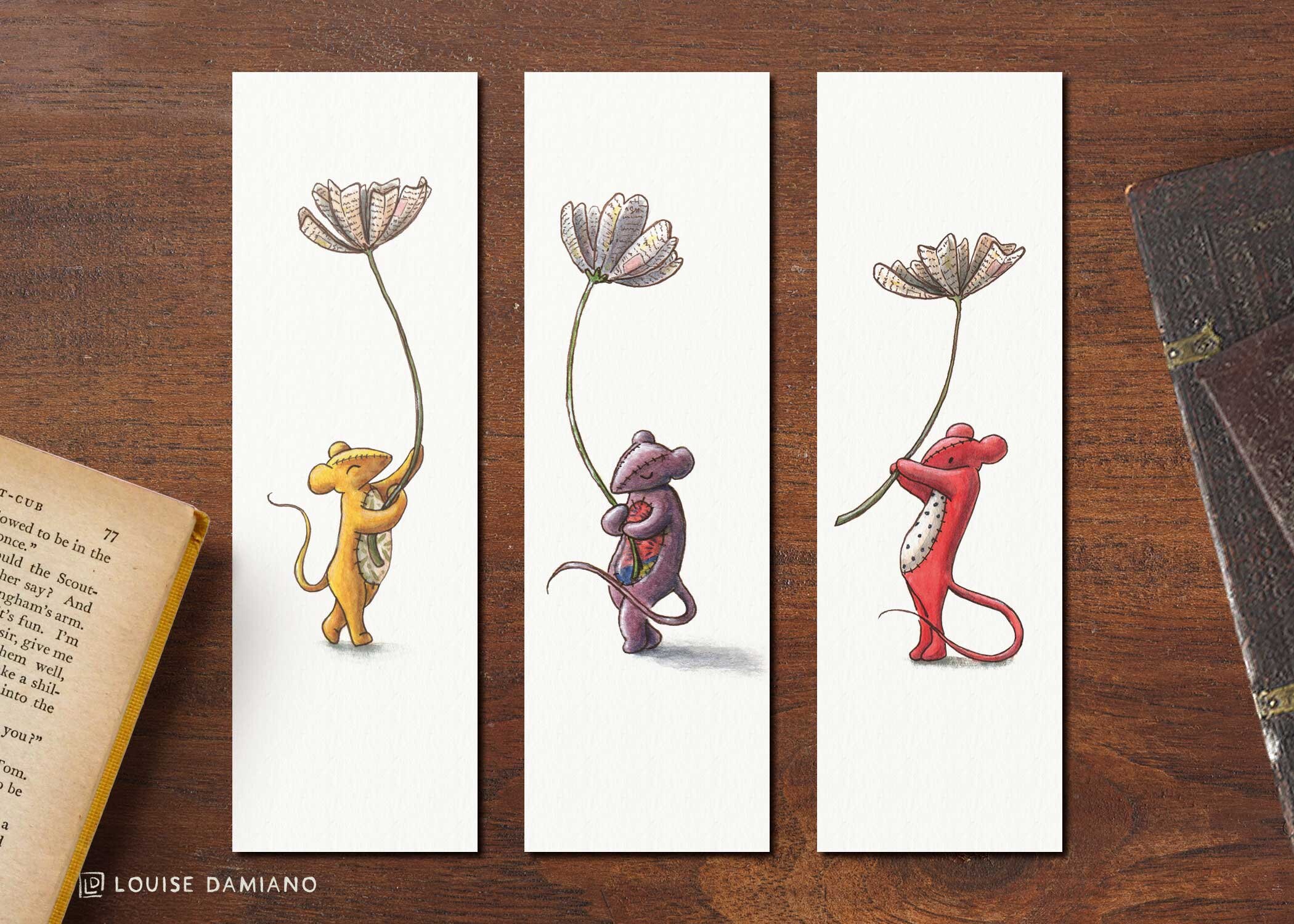 Mice Bookmarks Pack 01 Book Lovers and Holidays A6 | Etsy