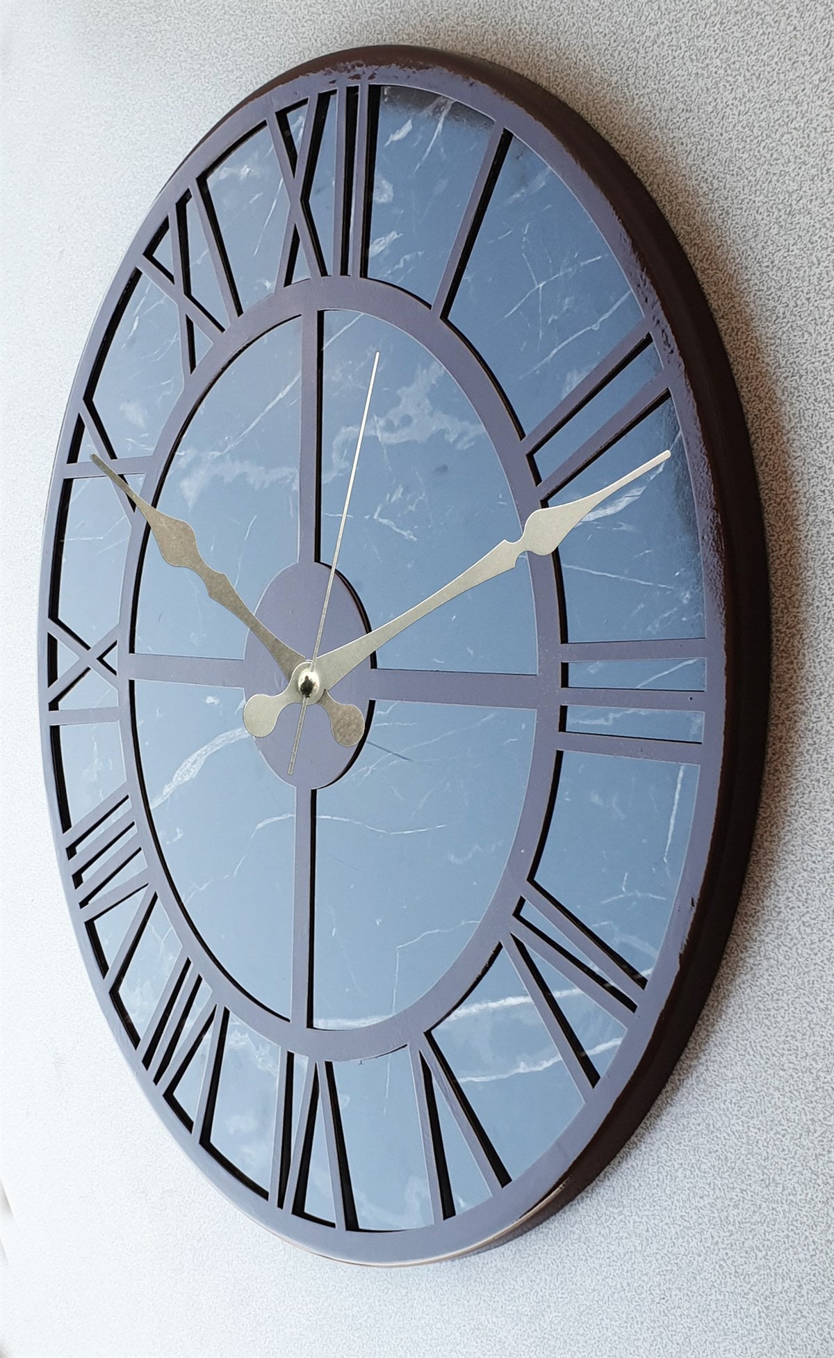 Marble Pattern Metal Wall Clock Farmhouse Wall Decor Living - Etsy