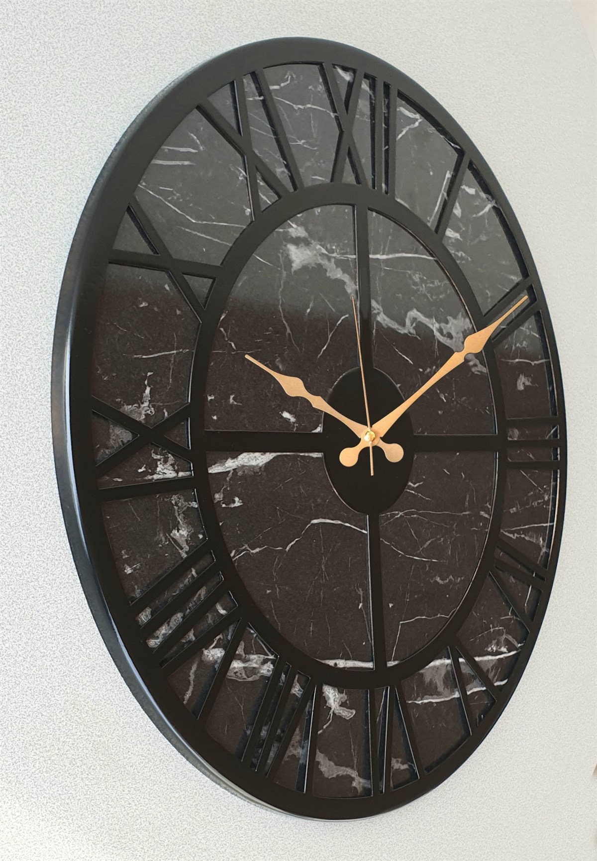 Marble Pattern Metal Wall Clock Farmhouse Wall Decor Living - Etsy