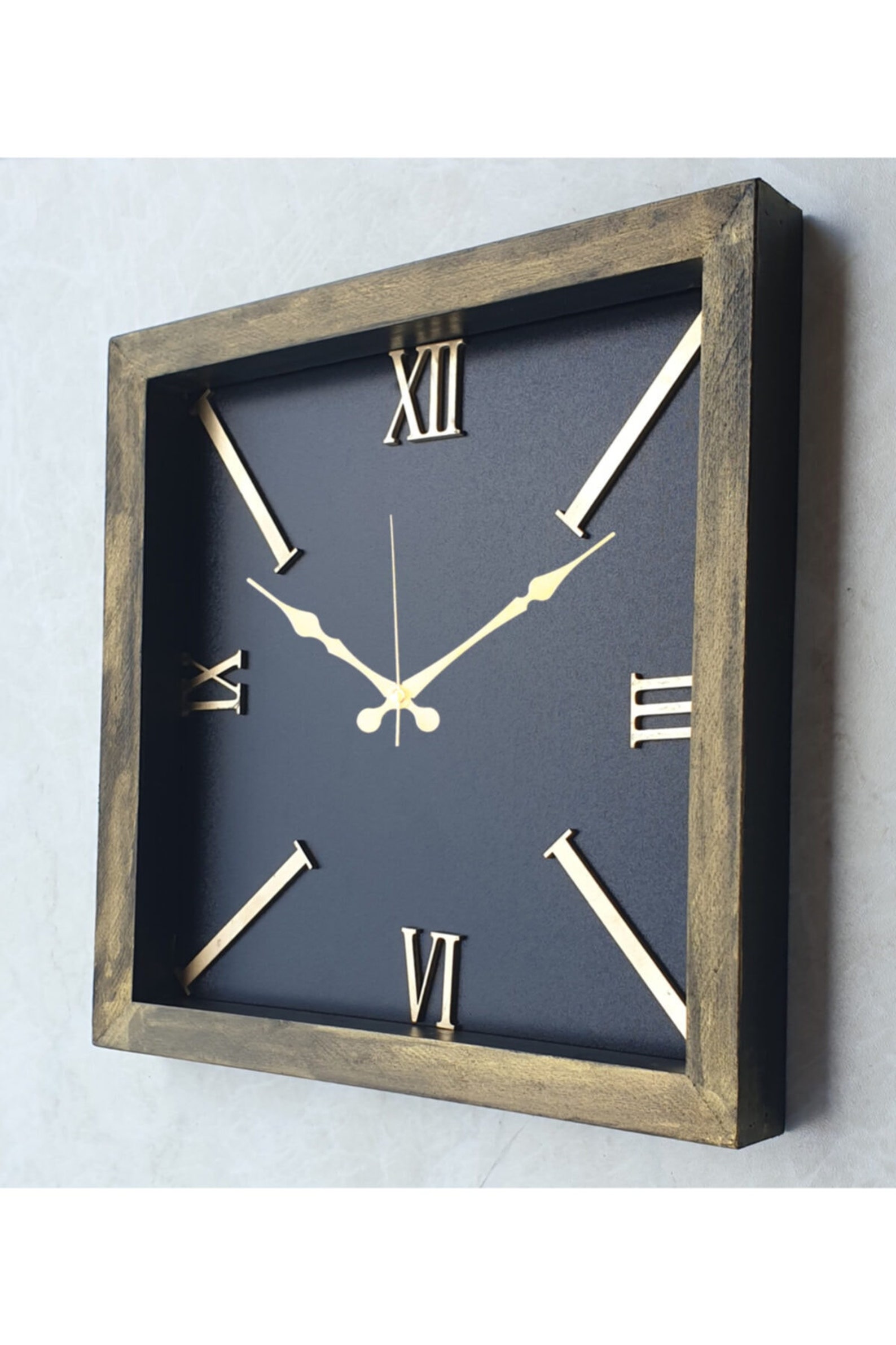 Natural Solid Wood Walnut Tree Square Wall Clock. Wall Decor - Etsy