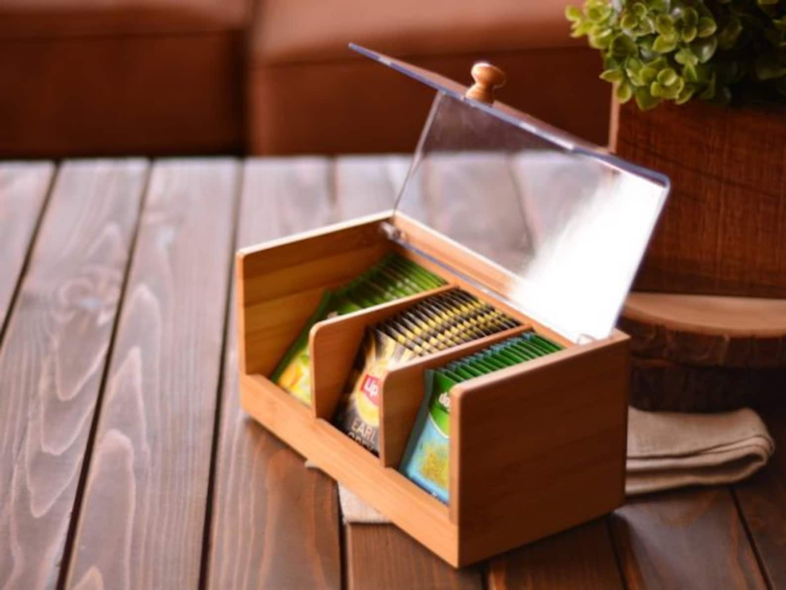 3 Section Hot Tea Container Box Wooden Hot Tea Box Wooden | Etsy