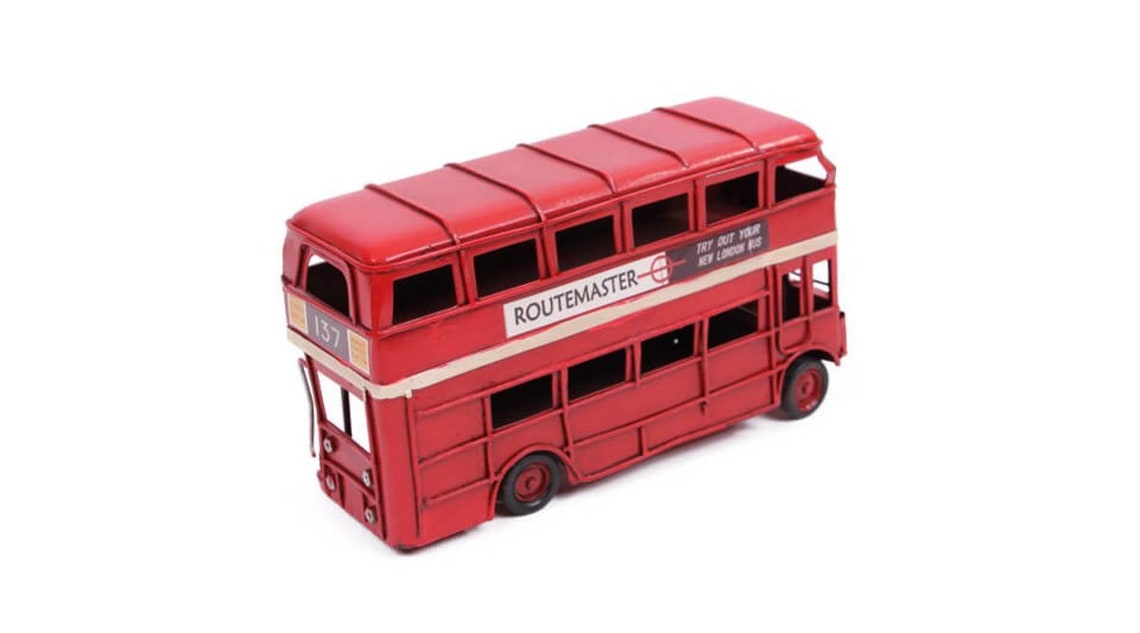 Decorative Metal Car London City Bus Model Car Classic Bus - Etsy
