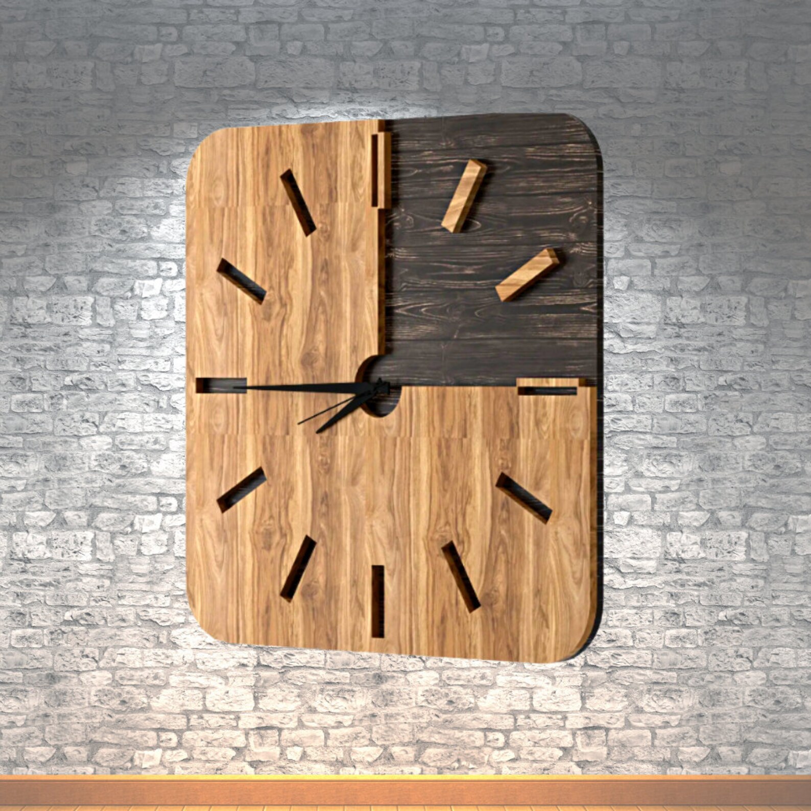 Natural Antique Walnut Decorative Wall Clock, Wall Decor, Wooden Retro ...