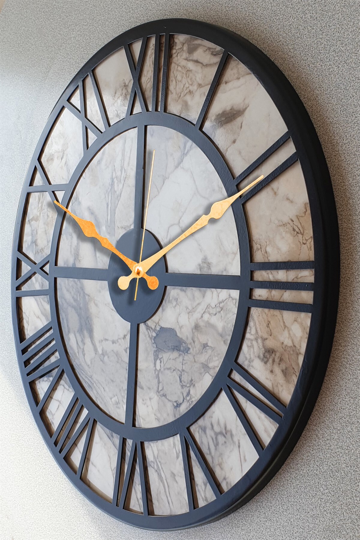 Marble Pattern Metal Wall Clock Wall Clock Large Wall | Etsy