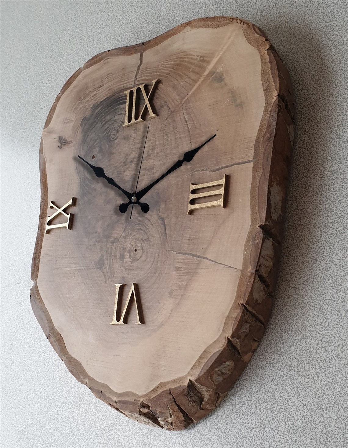 Natural Solid Wood Wall Clock Wall Decor Wooden Retro Clock - Etsy Canada