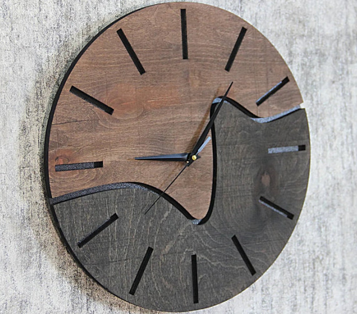 Natural Antique Walnut Decorative Wall Clock Wood Wall Decor - Etsy