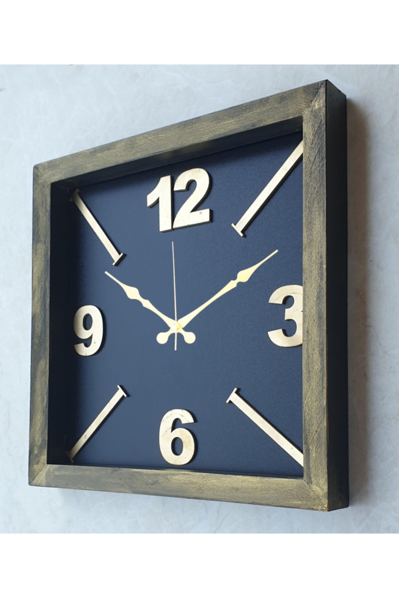 Natural Solid Wood Walnut Tree Square Wall Clock. Wall Decor - Etsy