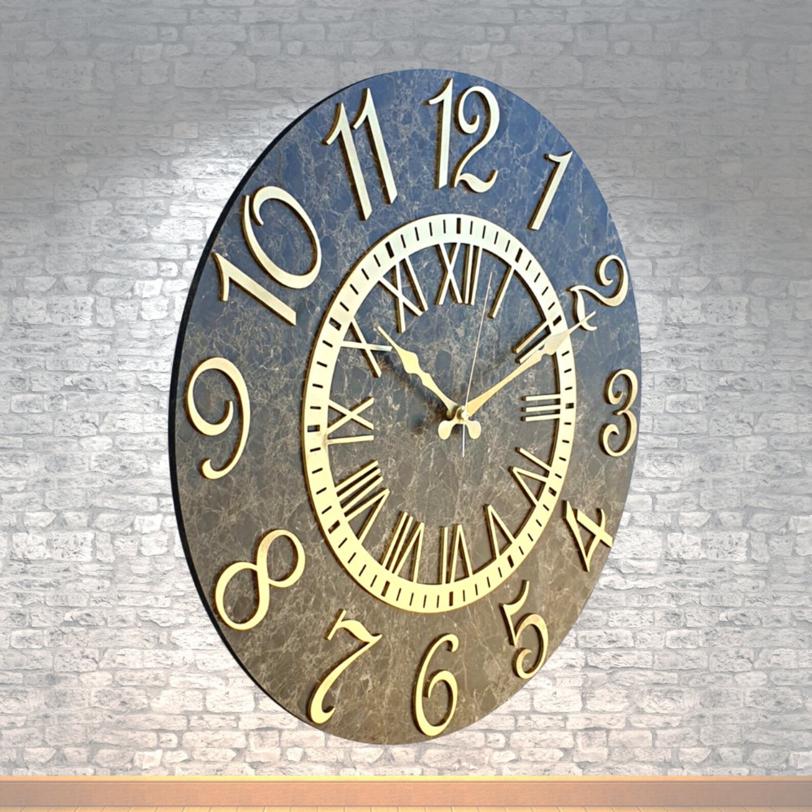 20 '' Quality Marble Patterned Wall Clock. Clocks - Etsy