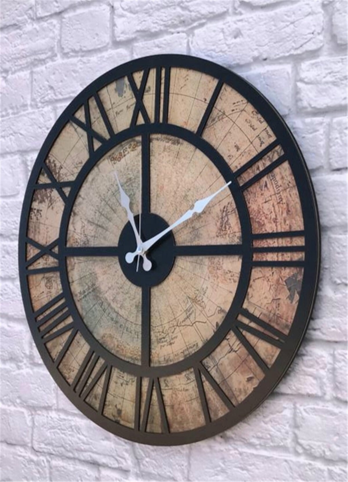 World Map Themed Wall Clock Quality Material and Silent - Etsy