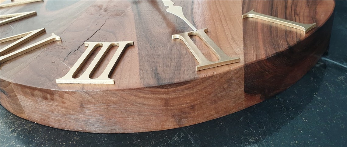 Natural Solid Walnut Wood Wall Clock Wall Decor Wooden Retro | Etsy