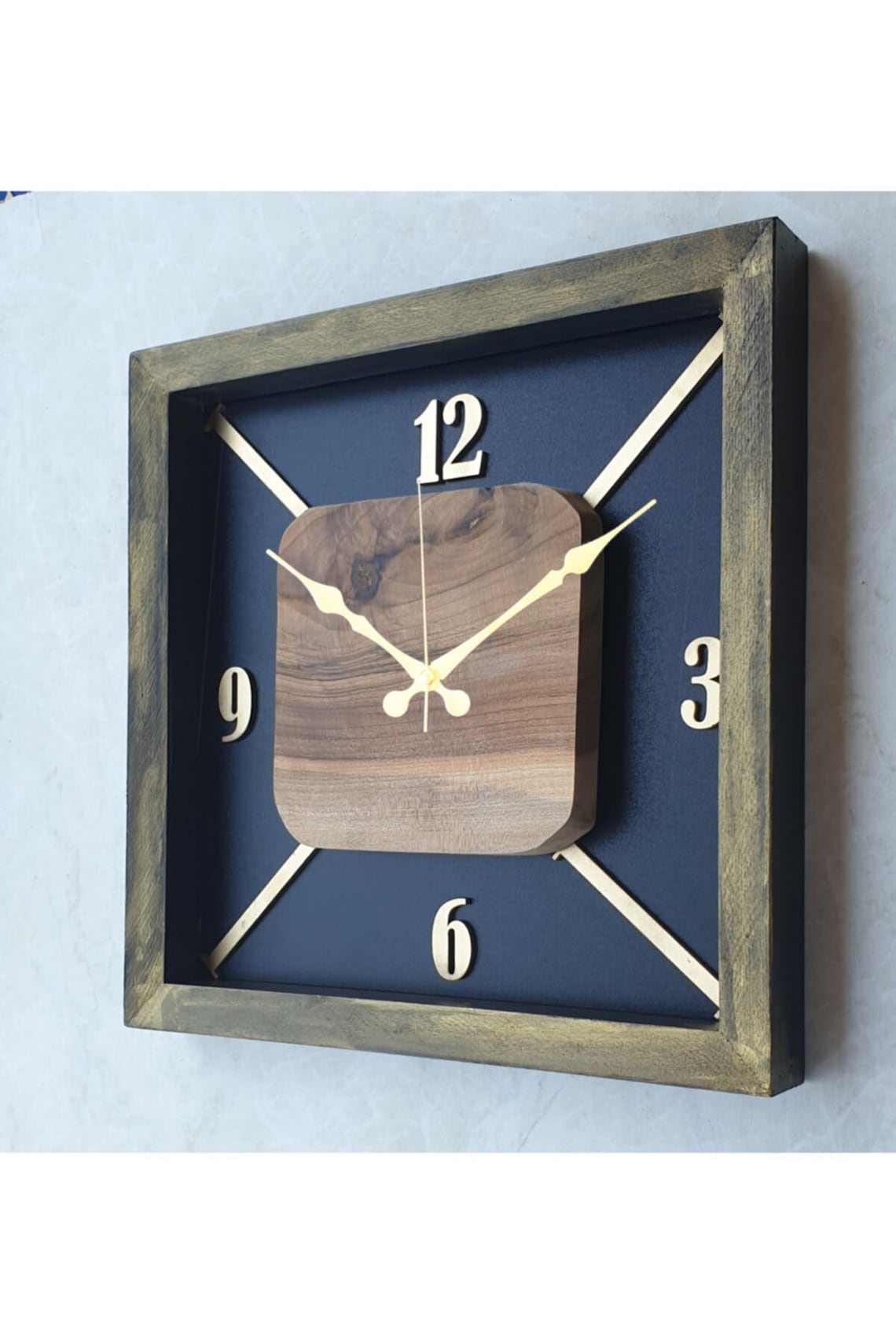 Natural Wood Square Wall Clock. Wall Decor Wall Art Wall - Etsy