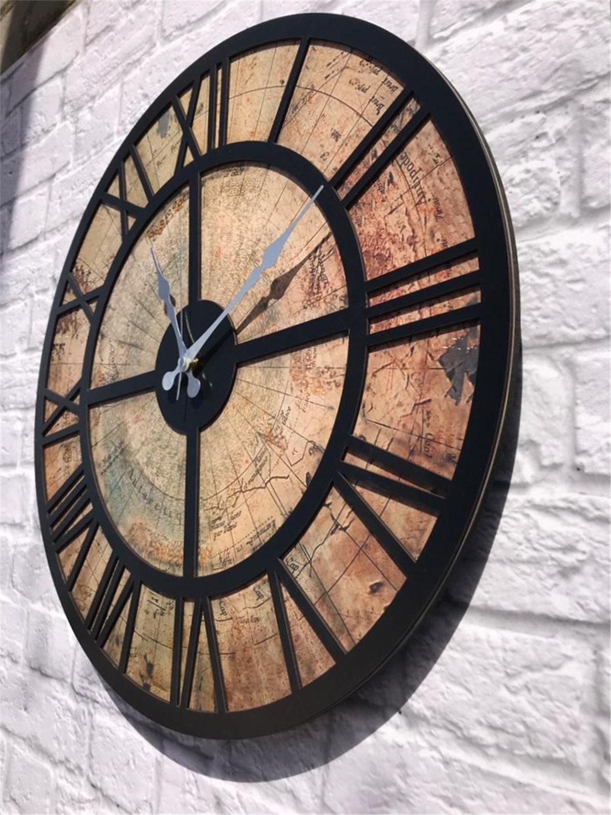 World Map Themed Wall Clock Quality Material and Silent - Etsy