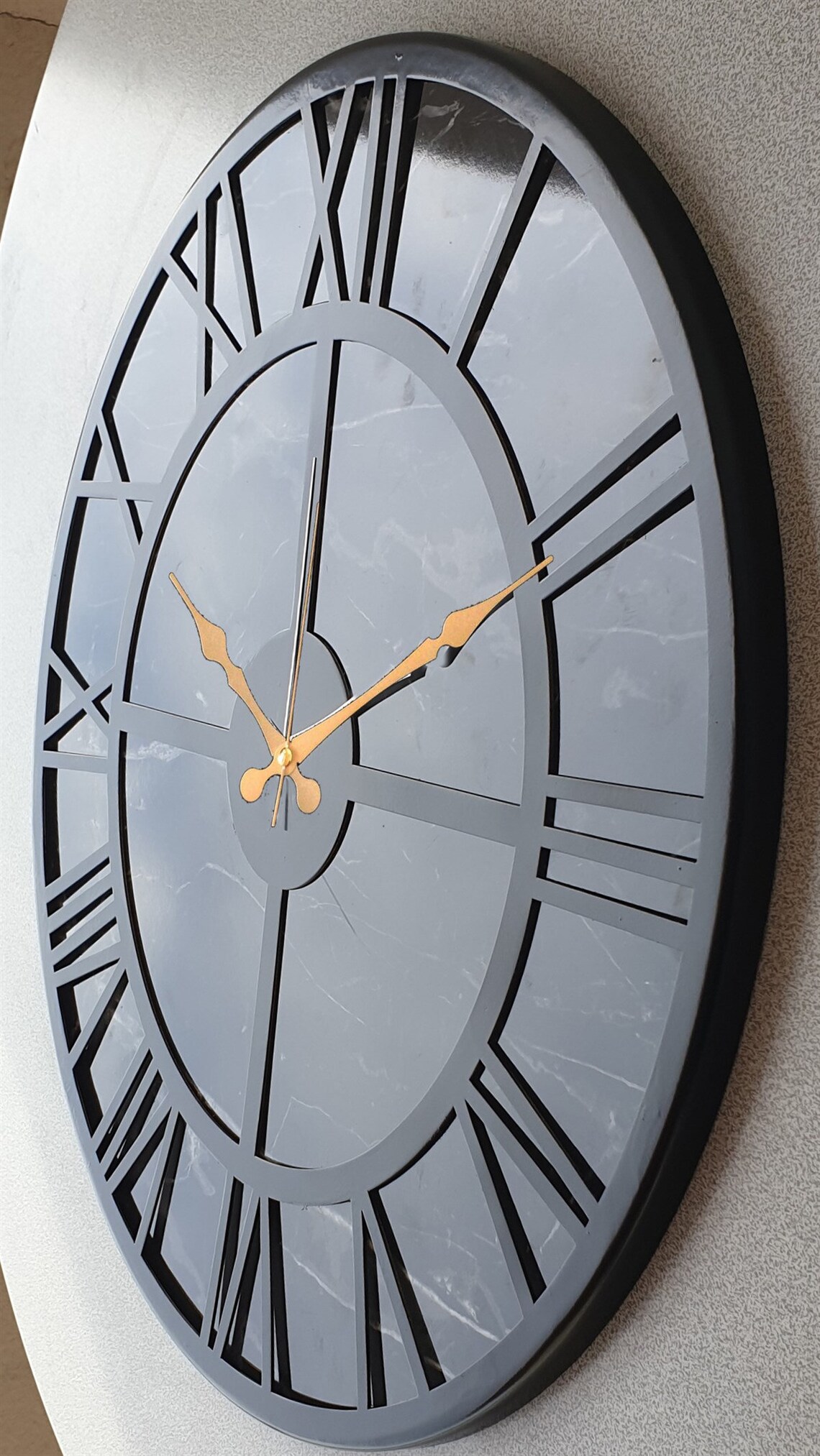 Marble Pattern Metal Wall Clock Farmhouse Wall Decor Living - Etsy