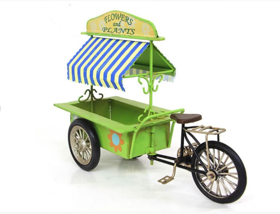 Decorative Metal Three-wheel Flower Cart - Etsy