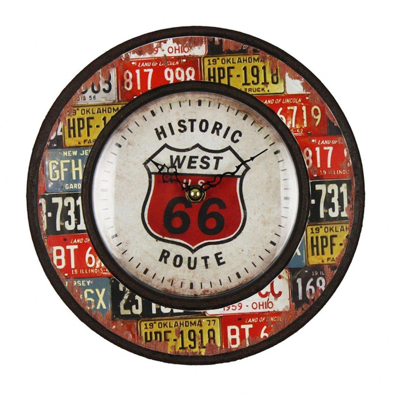 Route 66 Quality 20 Inch Wooden Wall Clock, Aesthetic Colour Themed ...