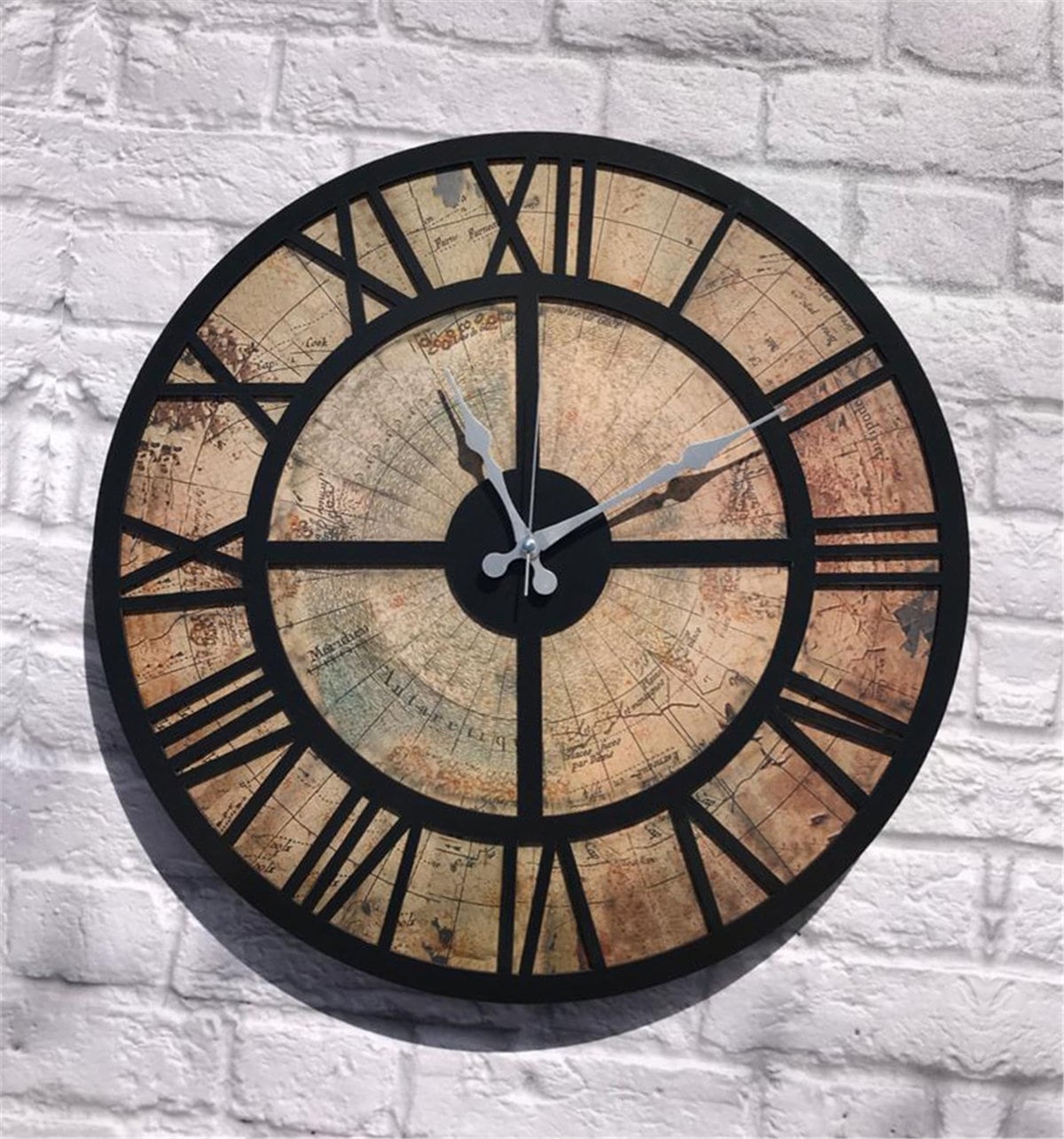 World Map Themed Wall Clock Quality Material and Silent - Etsy