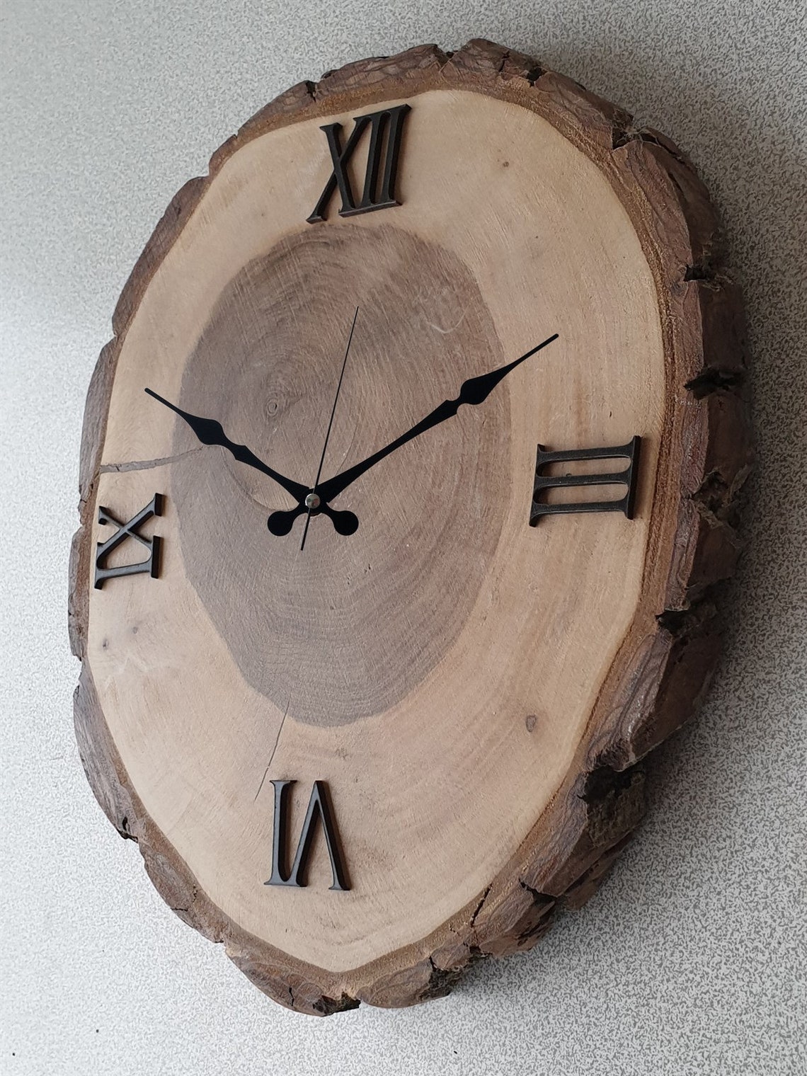Natural Solid Wood Wall Clock Wall Decor Wooden Retro Clock - Etsy Canada