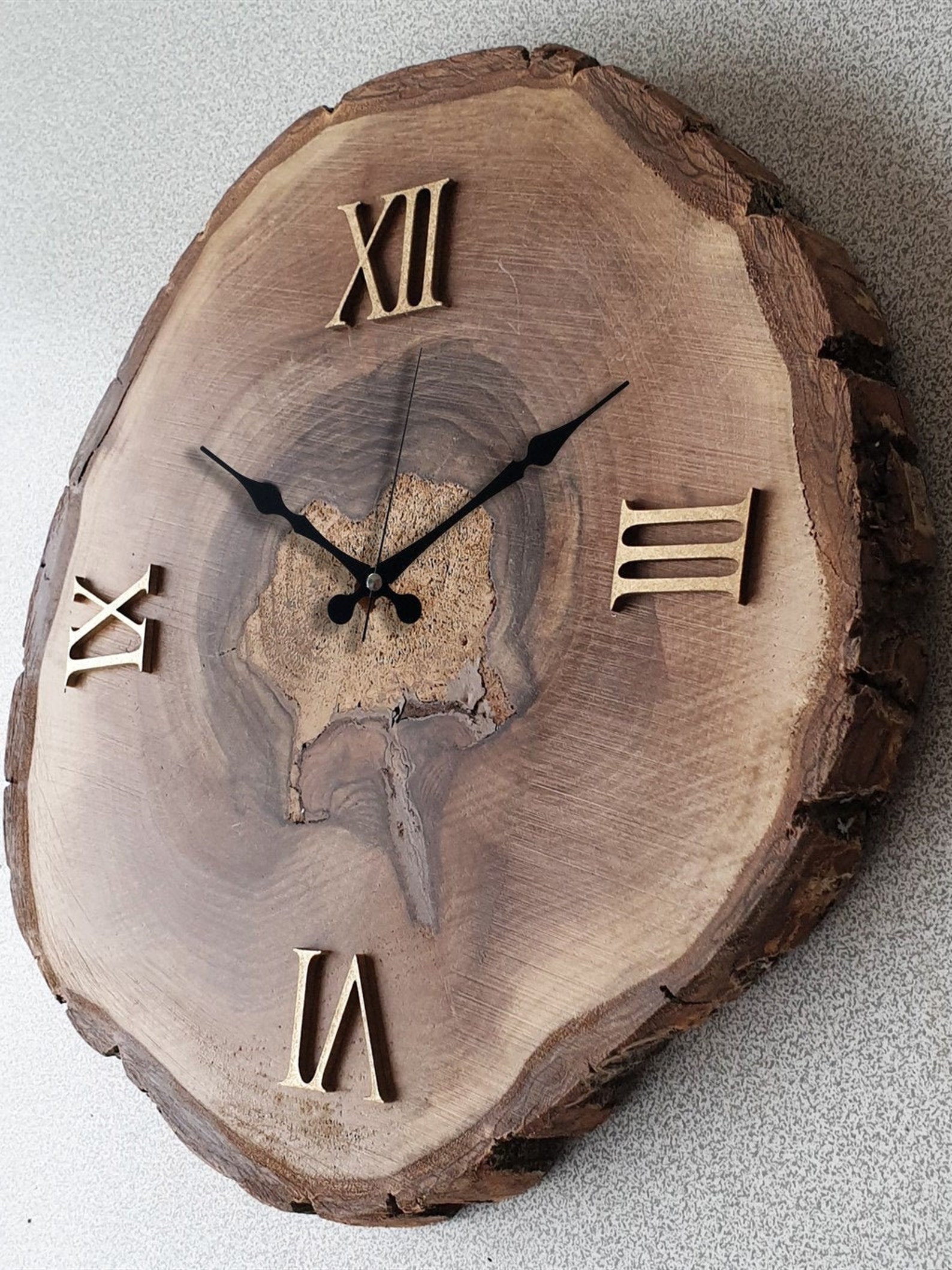 Natural Solid Wood Wall Clock Wall Decor Wooden Retro Clock - Etsy Canada
