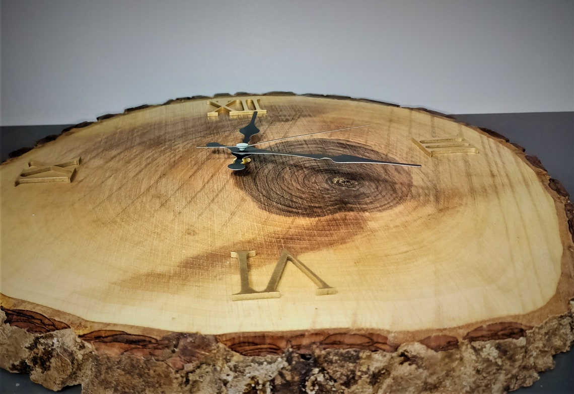 Natural Solid Wood Wall Clock Wall Decor Wooden Retro Clock - Etsy