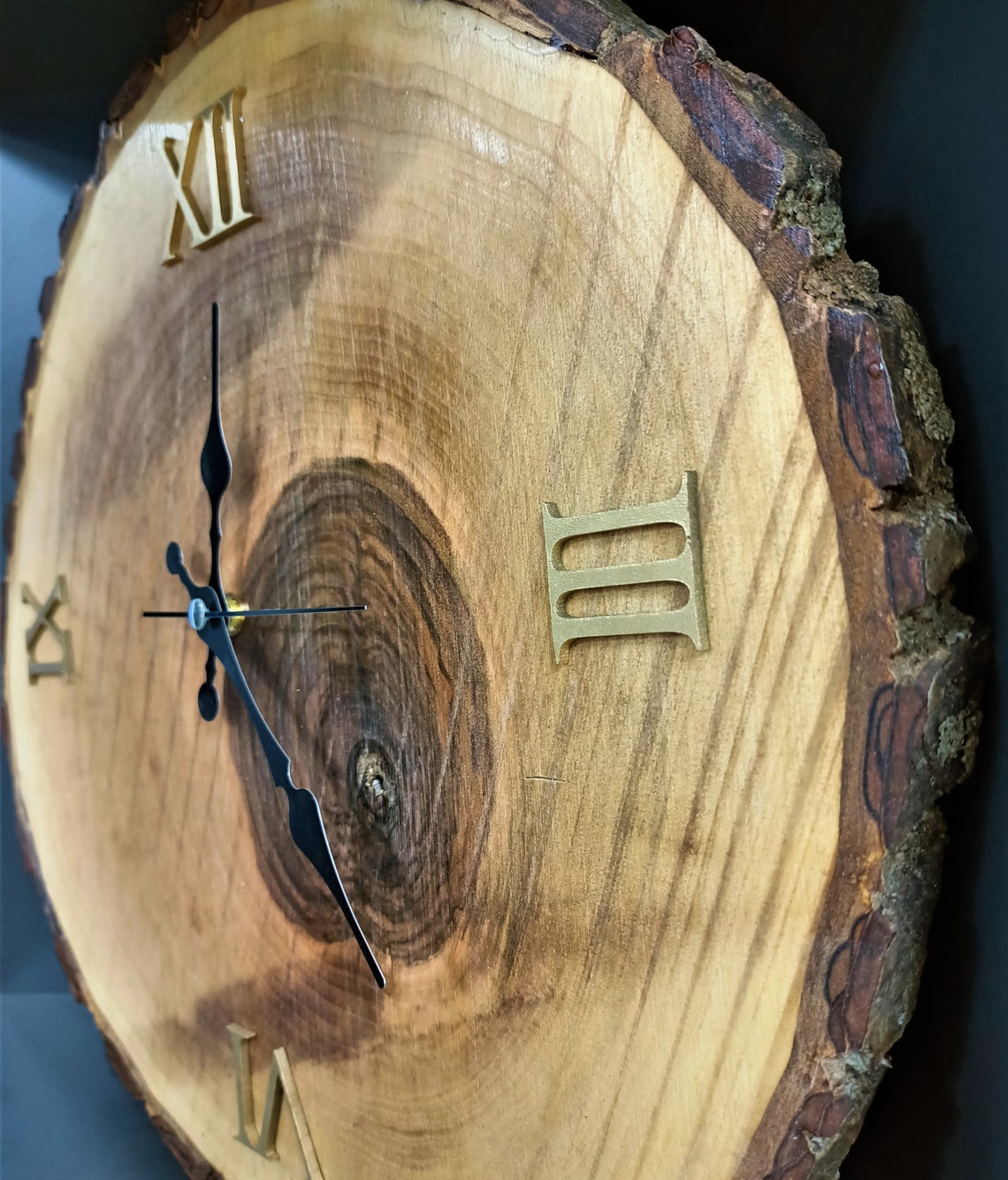 Natural Solid Wood Wall Clock Wall Decor Wooden Retro Clock - Etsy