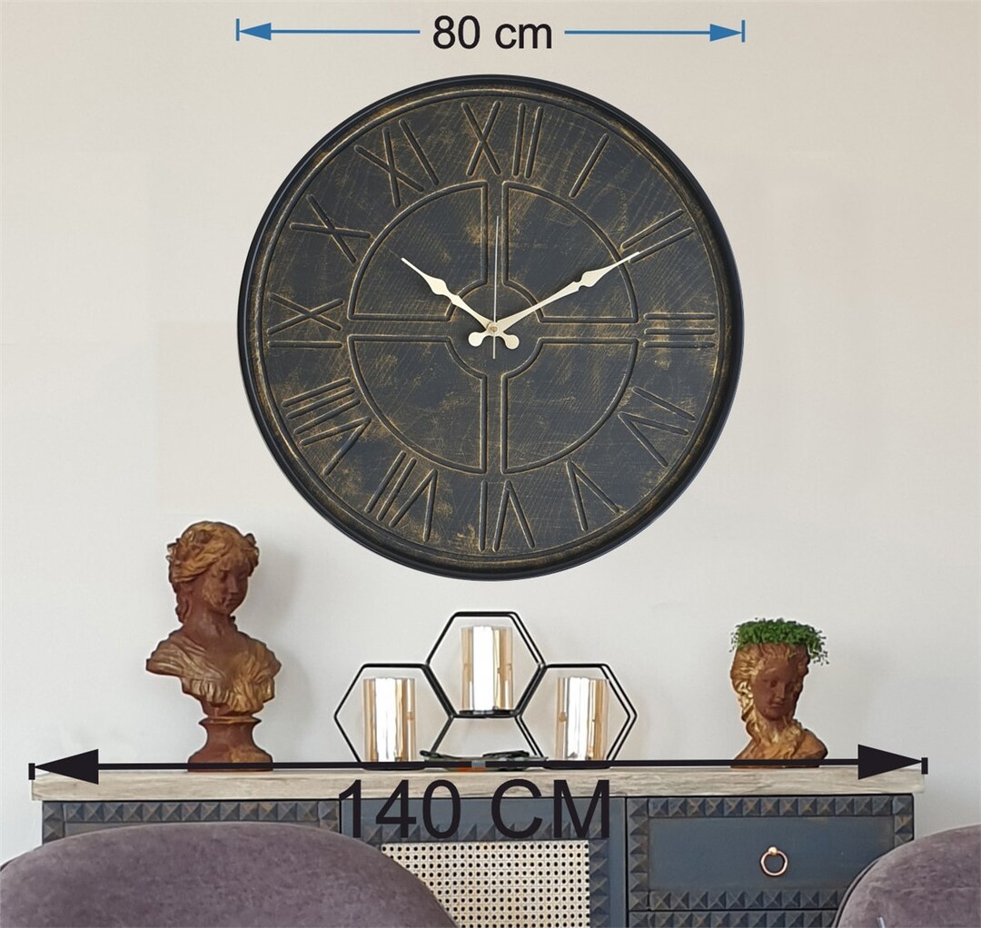 32 Inch Large Metal Wall Clock, High Quality Metal Wall Decors, Large ...