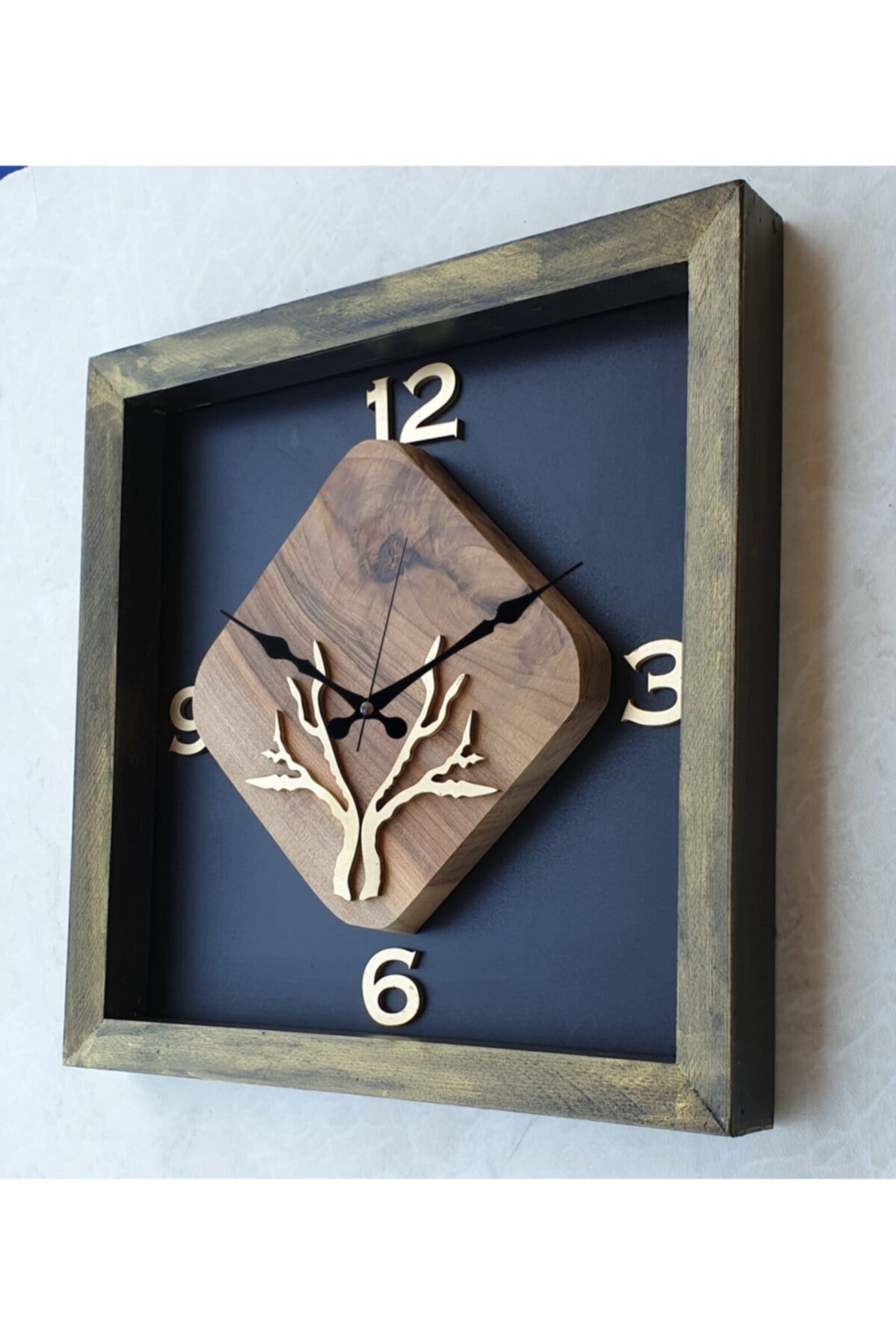 Natural Wood Square Wall Clock. Wall Decor Wall Art Wall - Etsy