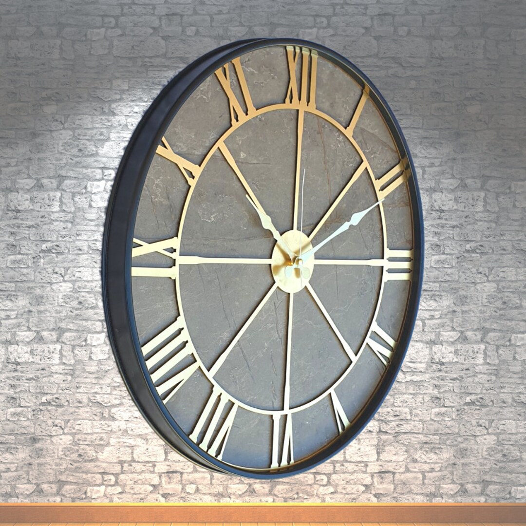 Metal Case Wall Clock, Marble Pattern Theme. You Can Use It as Metal ...