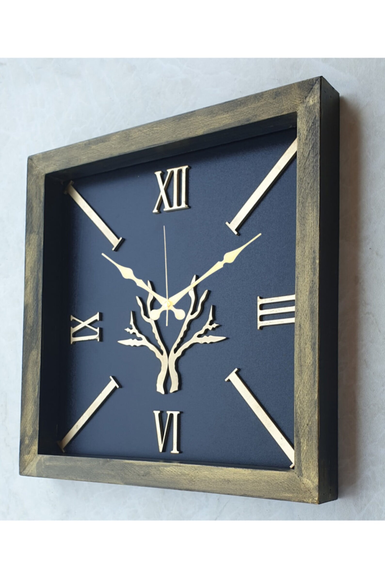 Natural Solid Wood Walnut Tree Square Wall Clock. Wall Decor - Etsy