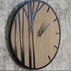Rustic Natural Wood Wall Clock, Light Oak, Wooden Wall Decor, Wooden ...