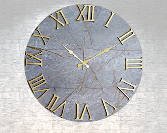 20 '' Quality Marble Patterned Wall Clock. Clocks | Etsy
