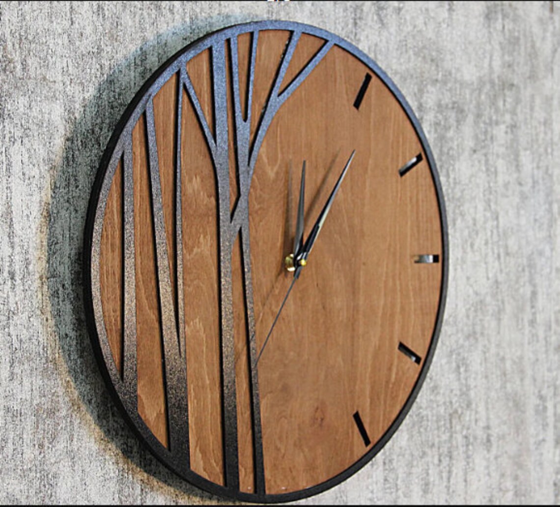 Rustic Natural Wood Wall Clock Light Oak Wooden Wall Decor - Etsy