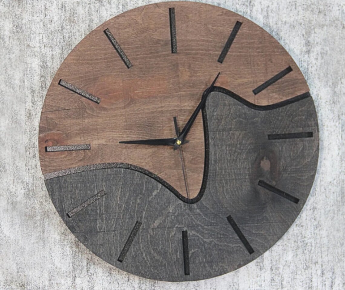 Natural Antique Walnut Decorative Wall Clock Wood Wall Decor - Etsy