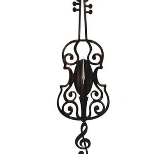 Violin Decorative Pendulum Wall Clock, Violin Wall Decor, Wooden Violin ...