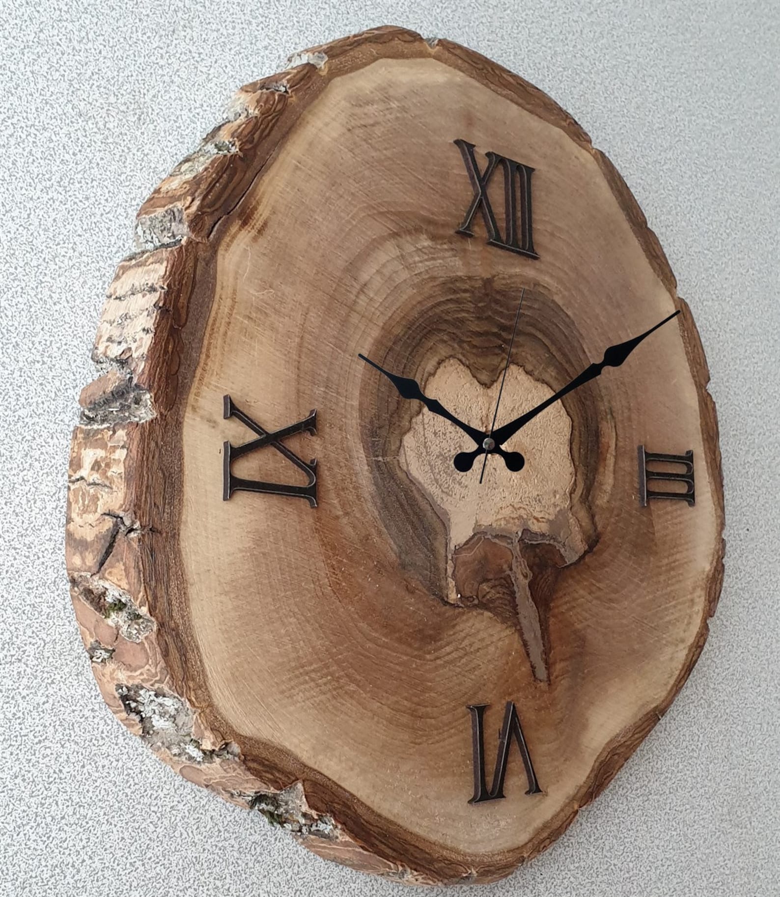 Natural Solid Wood Wall Clock Wall Decor Wooden Retro Clock - Etsy Canada