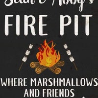 Fire Pit Sign, Personalized Fire Pit Sign, Campfire Sign, Backyard Bar ...